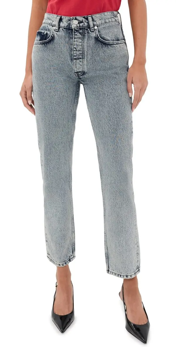ANINE BING Kate Straight Leg Denim - Snow Blue
