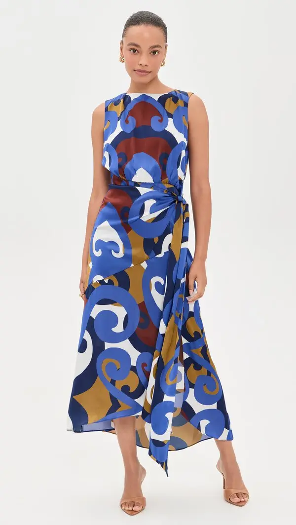 Misa Miles Satin Midi Dress