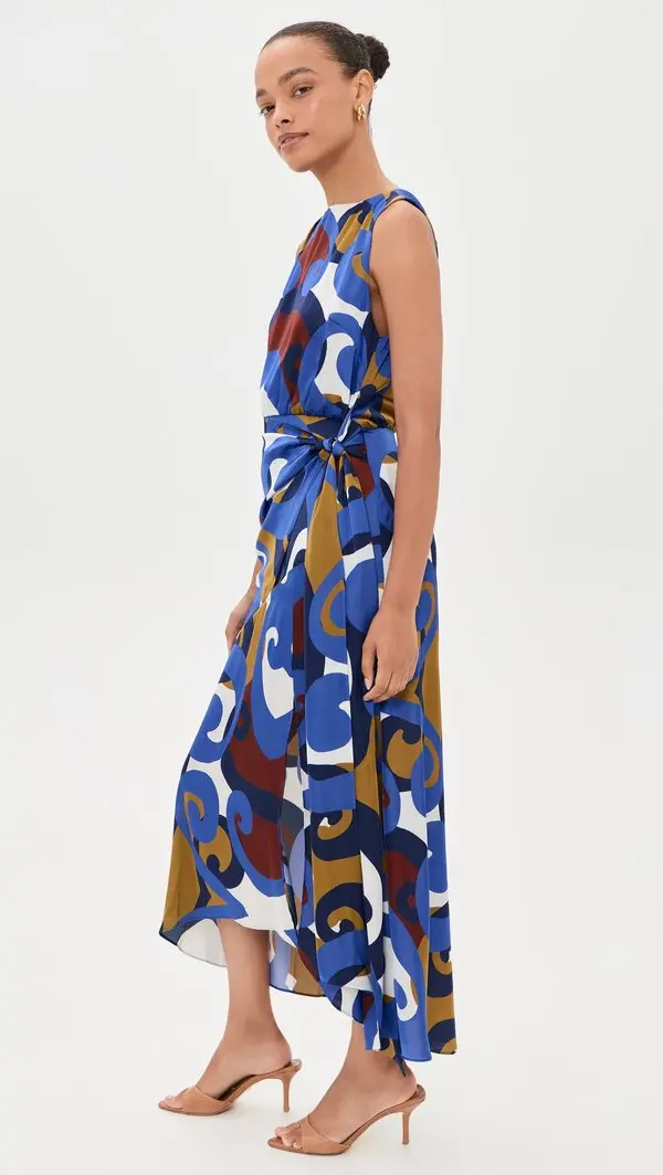 Misa Miles Satin Midi Dress