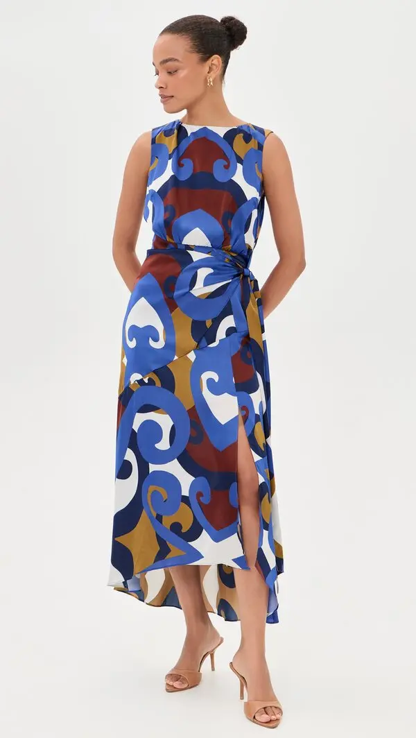 Misa Miles Satin Midi Dress