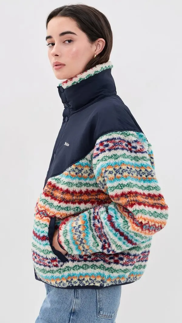 Polo Ralph Lauren Jacquard Knit Funnel Neck Jacket