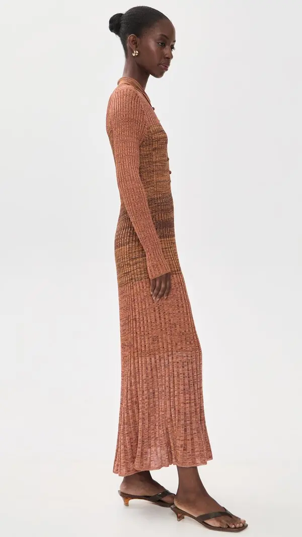 Zimmermann Mouline Rib Polo Midi Dress