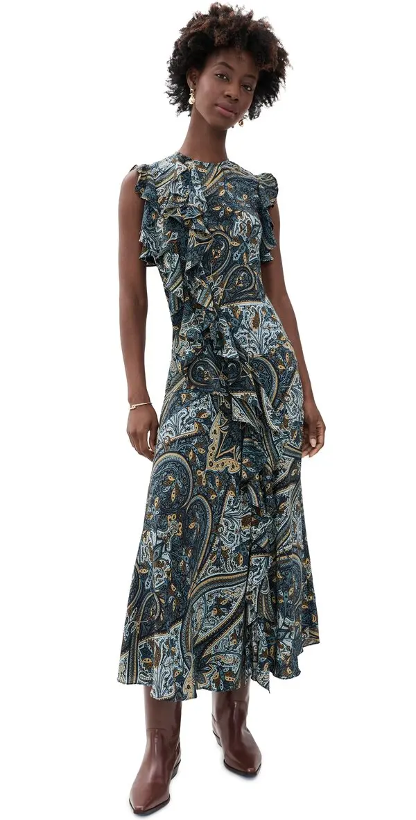 Ulla Johnson Ameline Silk Dress - Prussian