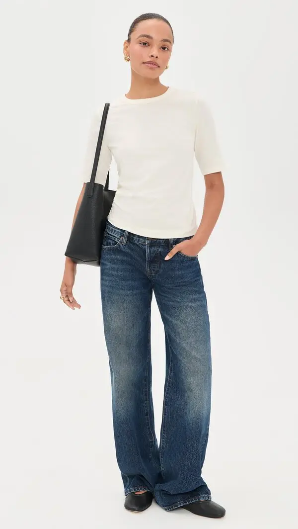PISTOLA Melika Quarter Sleeve Crew Neck Tee