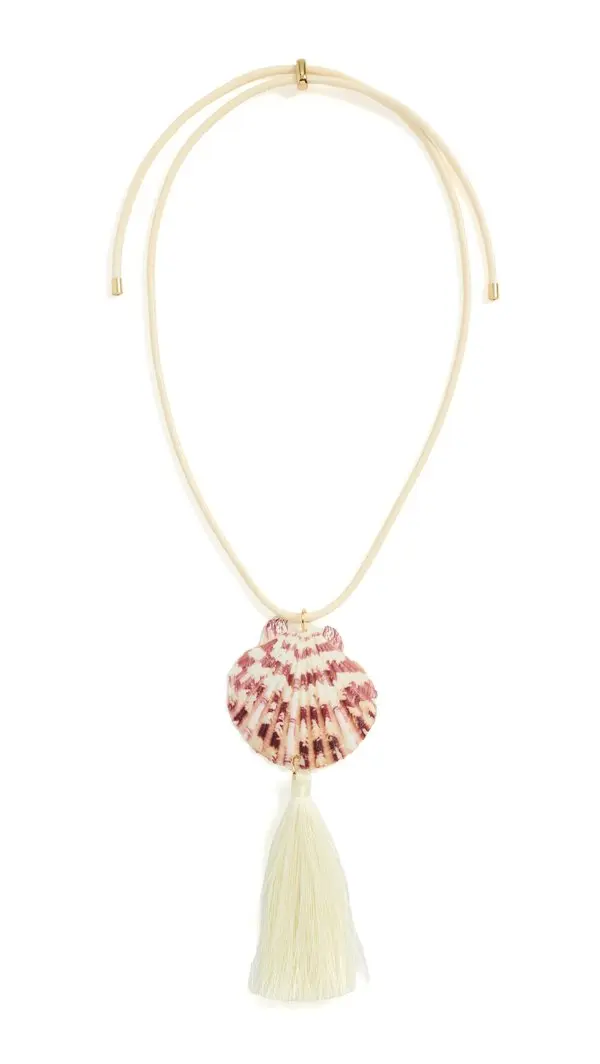 LOGAN TAY Scallop Shell Tassel Necklace