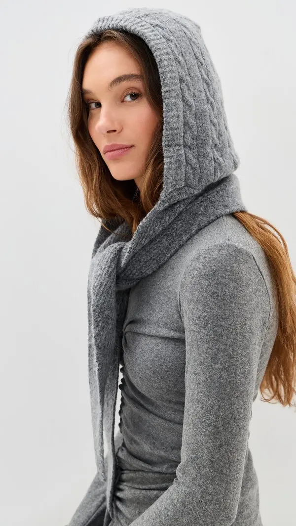 Hat Attack Cable Hooded Scarf