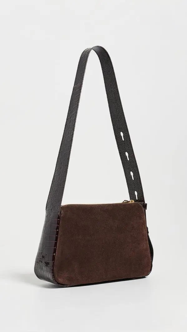 Tory Burch Suede Small Shoulder Bag - Dark Cocoa