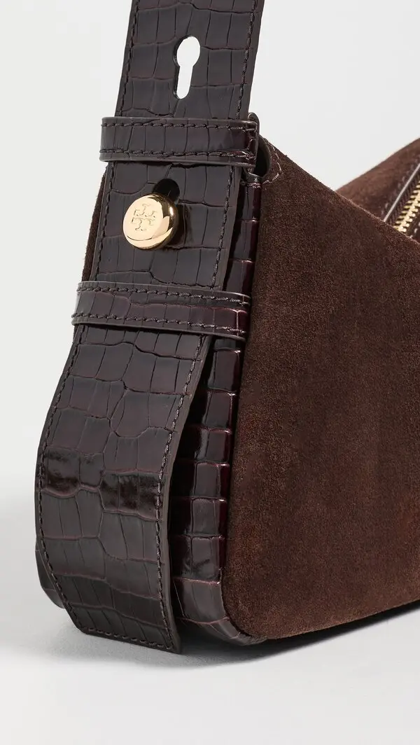 Tory Burch Suede Small Shoulder Bag - Dark Cocoa