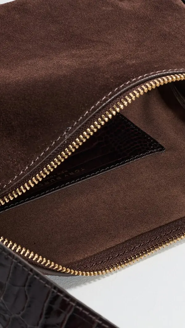 Tory Burch Suede Small Shoulder Bag - Dark Cocoa