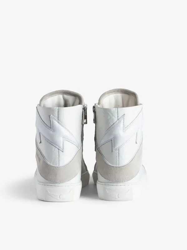 Zadig&Voltaire Zv1747 High Flash High-top Crinkled Sneakers