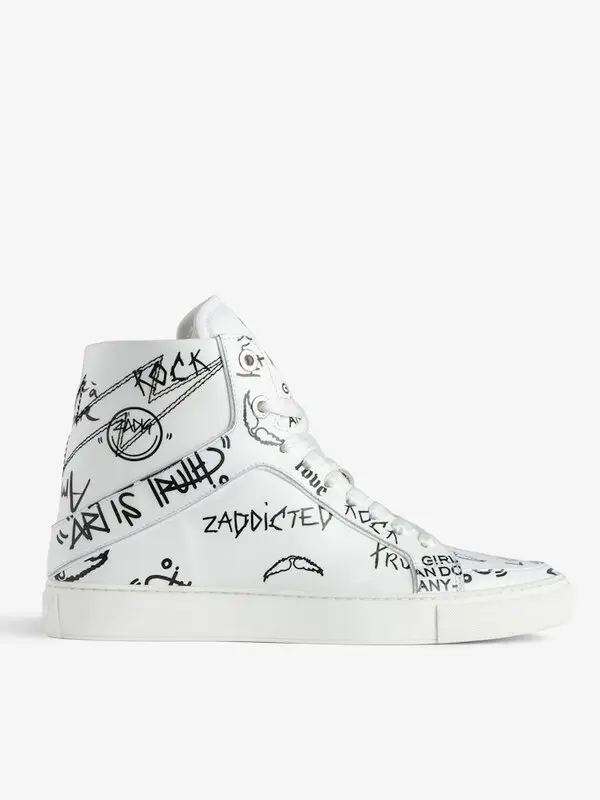 Zadig&Voltaire Zv1747 High Flash High-top Graffiti Sneakers