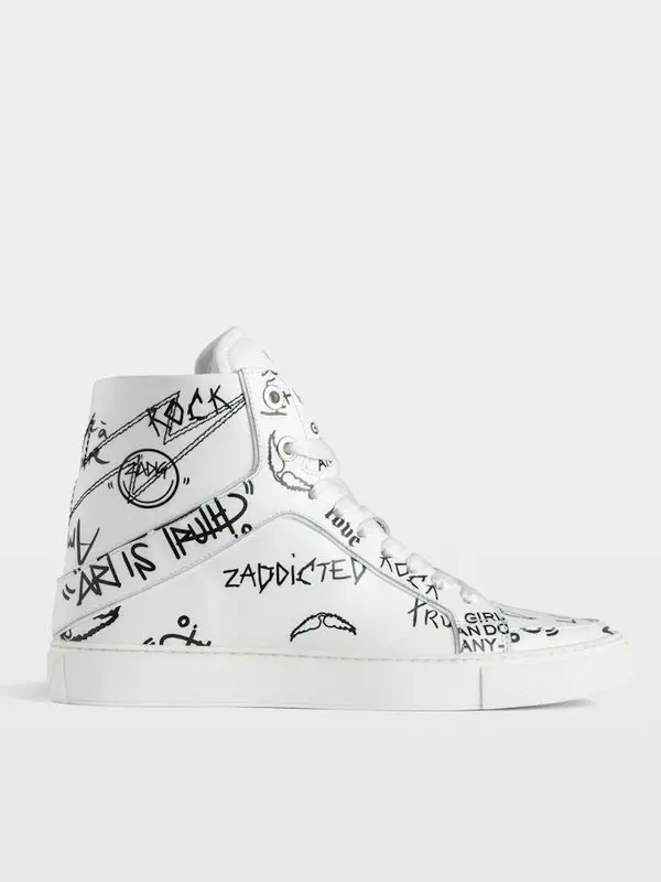 Zadig&Voltaire Zv1747 High Flash High-top Graffiti Sneakers
