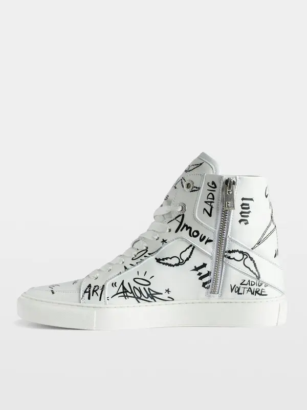Zadig&Voltaire Zv1747 High Flash High-top Graffiti Sneakers