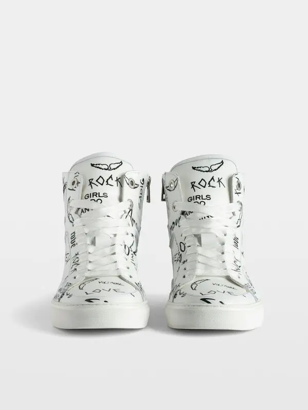 Zadig&Voltaire Zv1747 High Flash High-top Graffiti Sneakers