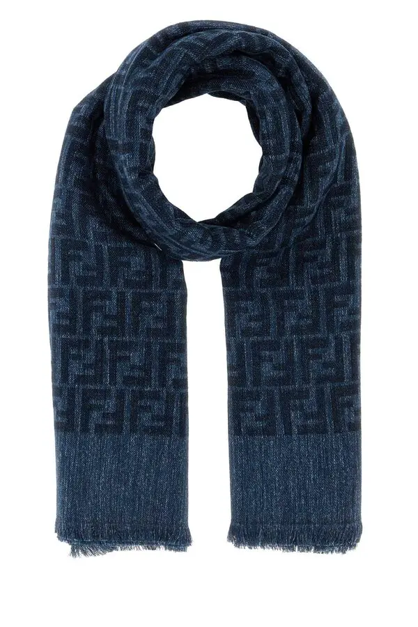 Fendi Embroidered Cotton Blend Scarf