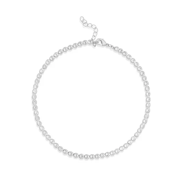 SHYMI Four Mm Round Bezel Anklet - Silver