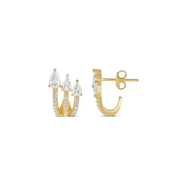 SHYMI Three Row Pave Wrap Earrings