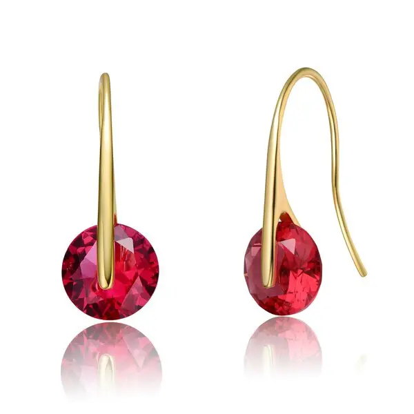 GENEVIVE Hook Earrings - Red