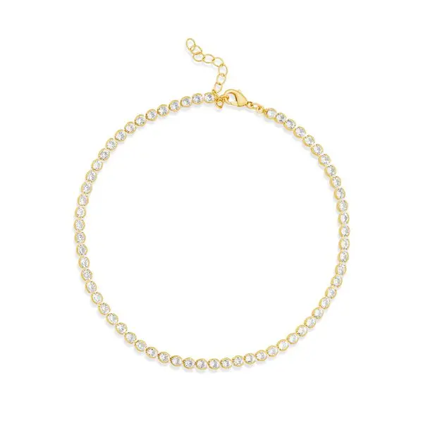 SHYMI Four Mm Round Bezel Anklet - Gold