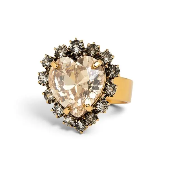 VSTYLE Amore Golden Heart Swarovski Crystal Ring