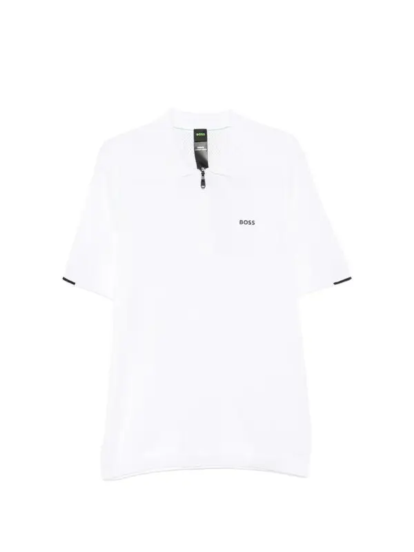 BOSS Ever-x Zip-fastening Logo-print Polo Shirt