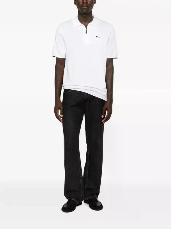 BOSS Ever-x Zip-fastening Logo-print Polo Shirt