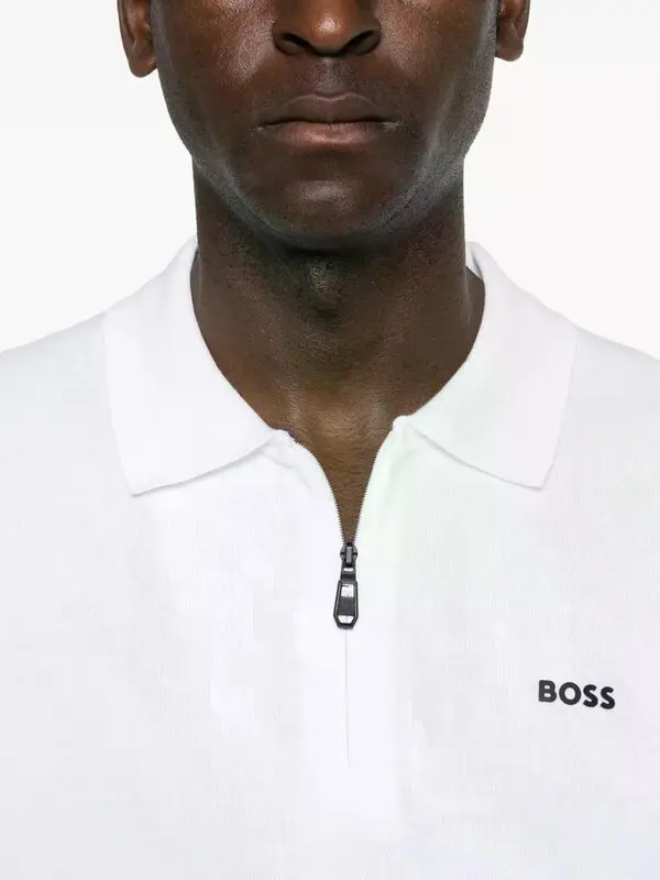 BOSS Ever-x Zip-fastening Logo-print Polo Shirt