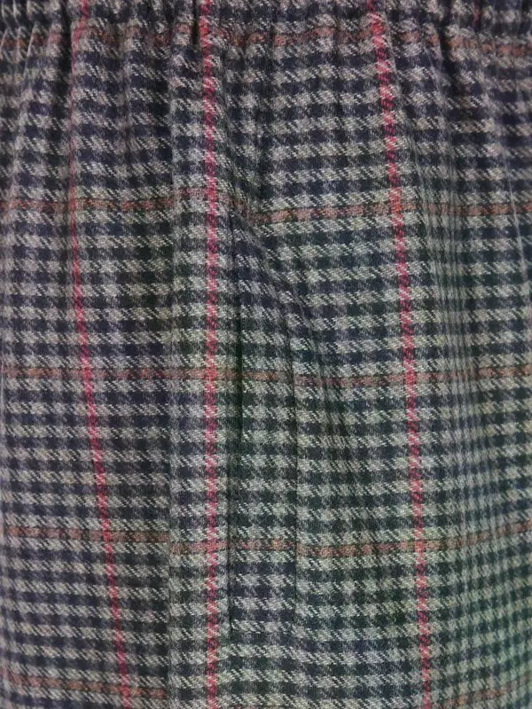 DANIELA GREGIS Check Wool Palazzo Pants
