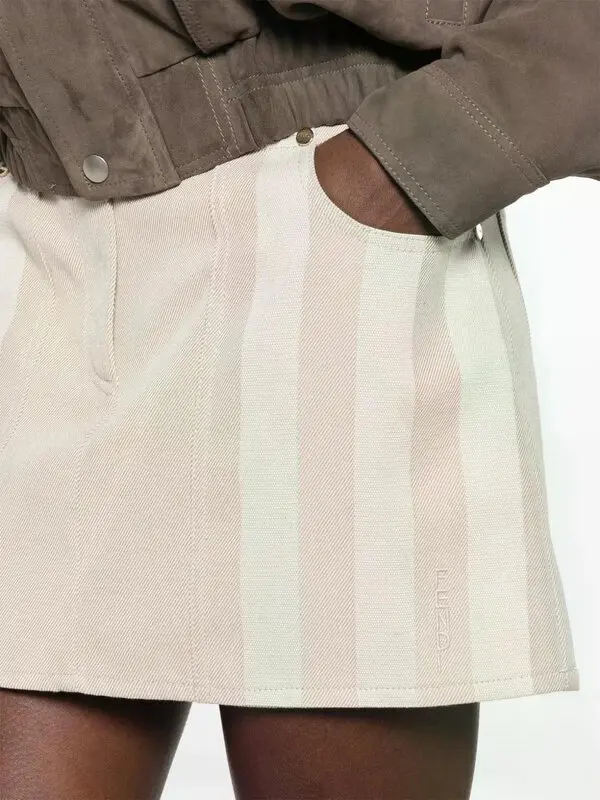 Fendi Striped Denim Mini Skirt