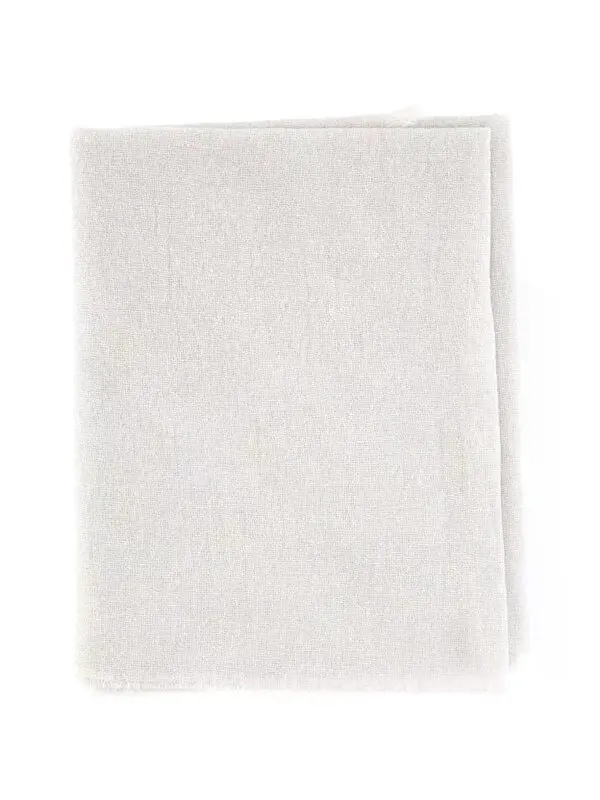 GRAN SASSO Fringed Lightweight Scarf - Neutrals