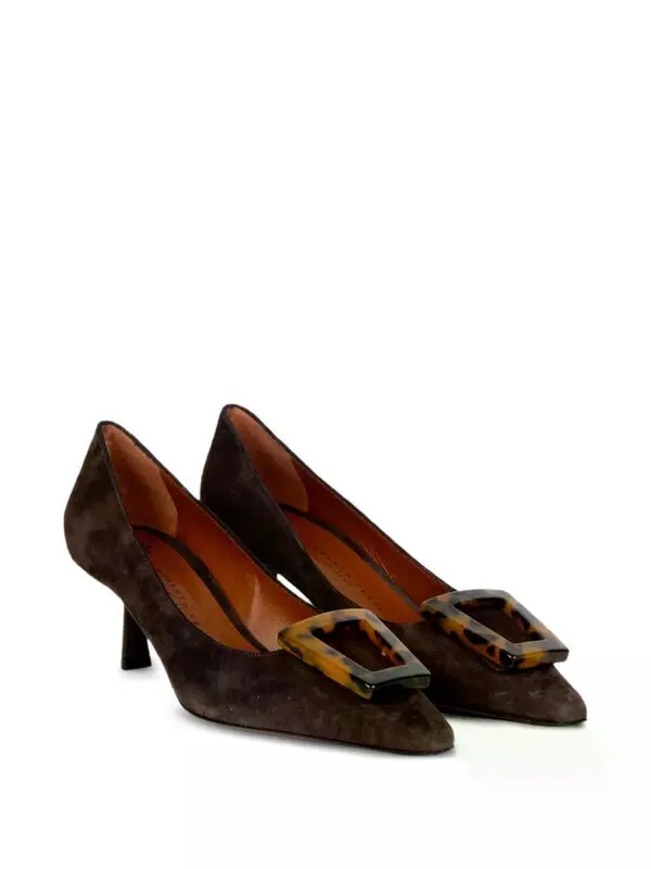 Roberto Festa Buckle-detail Pointed-toe Pumps - Brown