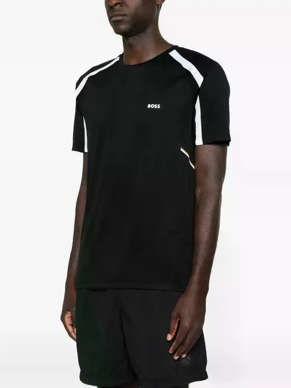 BOSS Logo-print Panelled T-shirt