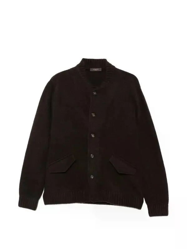 ZANONE Button-up Rib-trimmed Cardigan - Brown