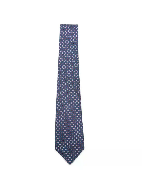 Kiton Geometric-pattern Tie - Blue