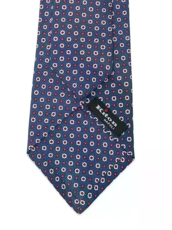 Kiton Geometric-pattern Tie - Blue