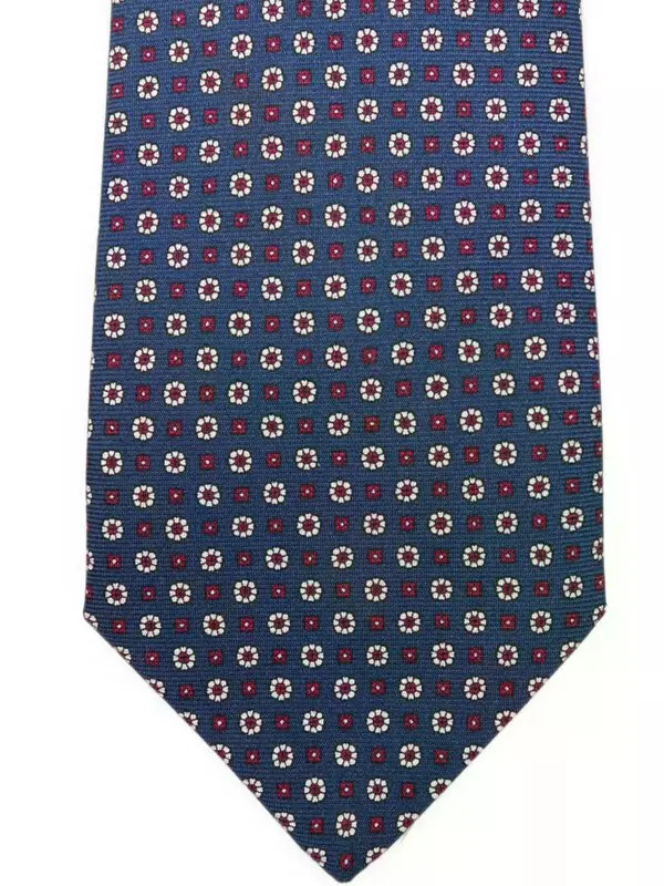 Kiton Geometric-pattern Tie - Blue