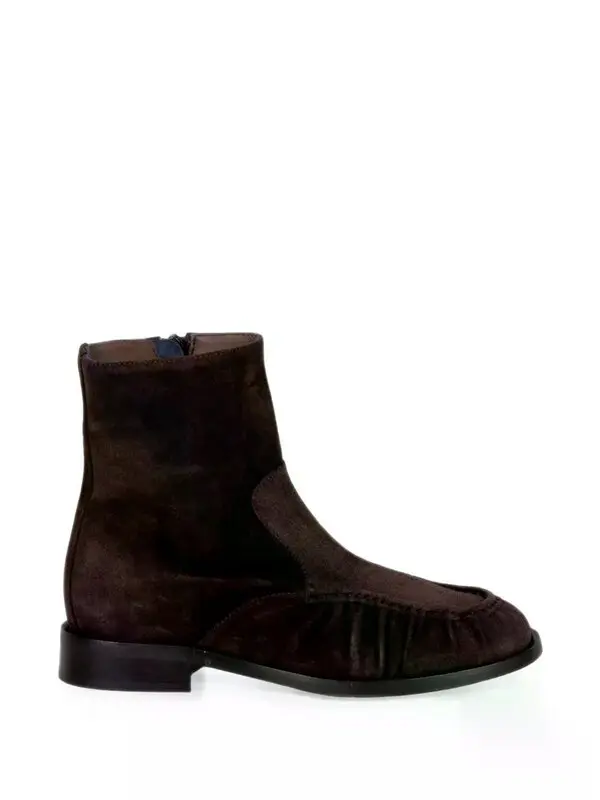 Status Ruched Suede Ankle Boots