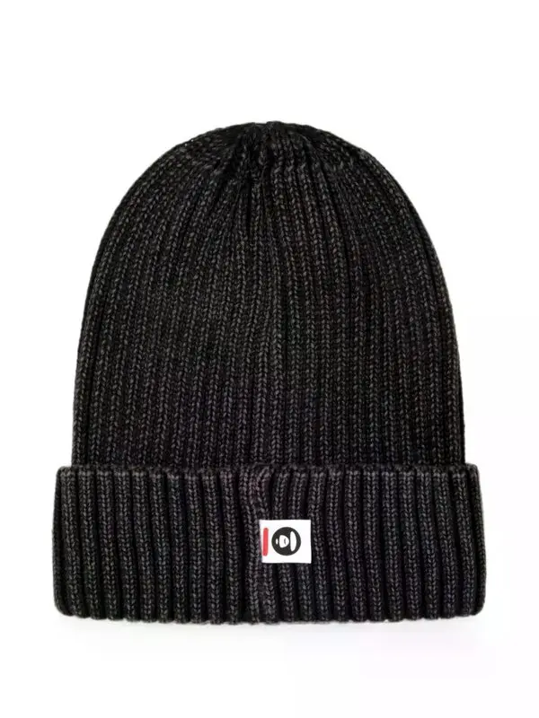 AAPE BY *A BATHING APE Moonface Rib-knit Beanie Hat - Black