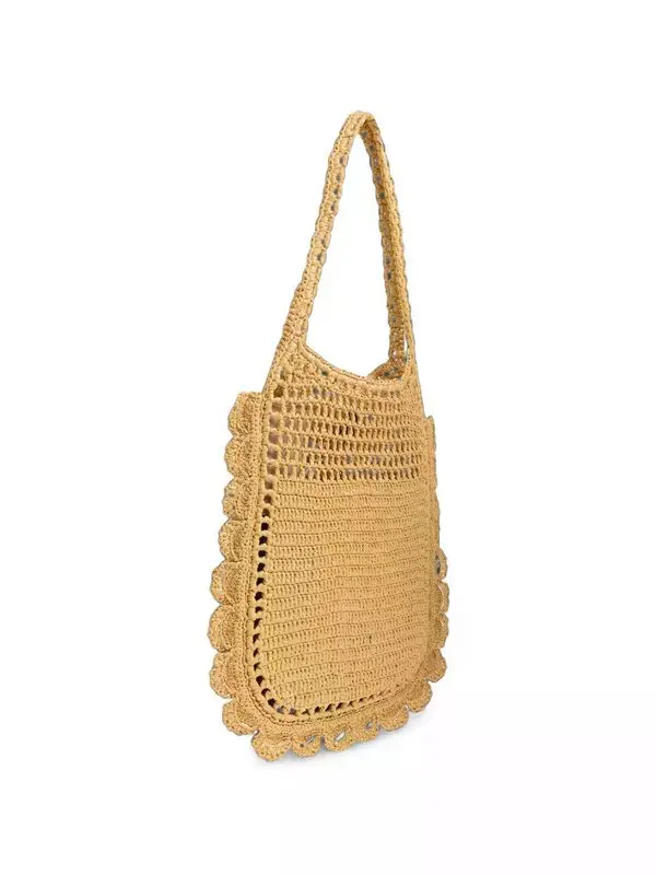 Ulla Johnson Marina Ruffled Raffia Shoulder Bag - Neutrals