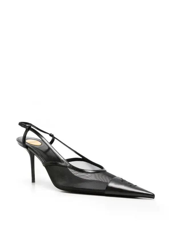 Saint Laurent Renée Slingback Pumps In Mesh