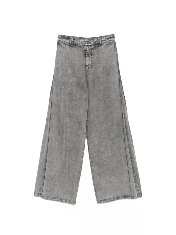 Patrizia Pepe Pleated Wide Leg Trousers - Grey