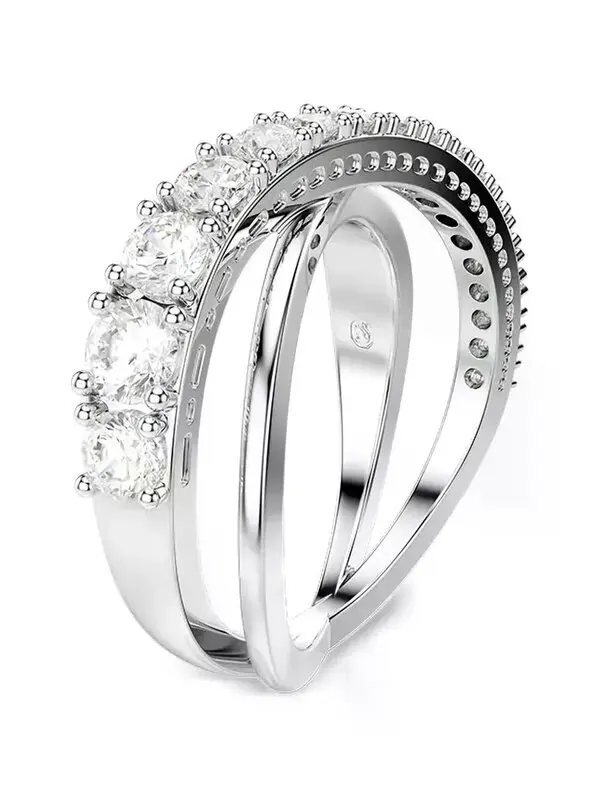 SWAROVSKI Crystal-embellished Crossover Ring - Silver