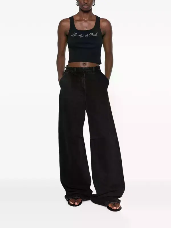 SPORTY & RICH Priscila Logo-print Ribbed Tank Top