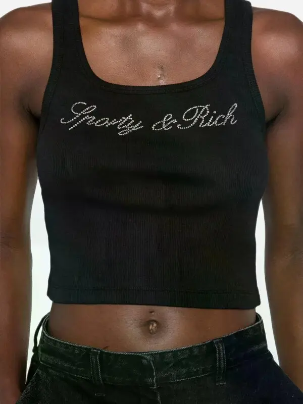 SPORTY & RICH Priscila Logo-print Ribbed Tank Top