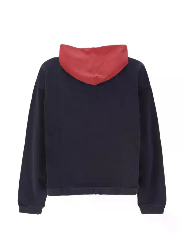 FOUND Logo Print Distressed Cotton Hoodie