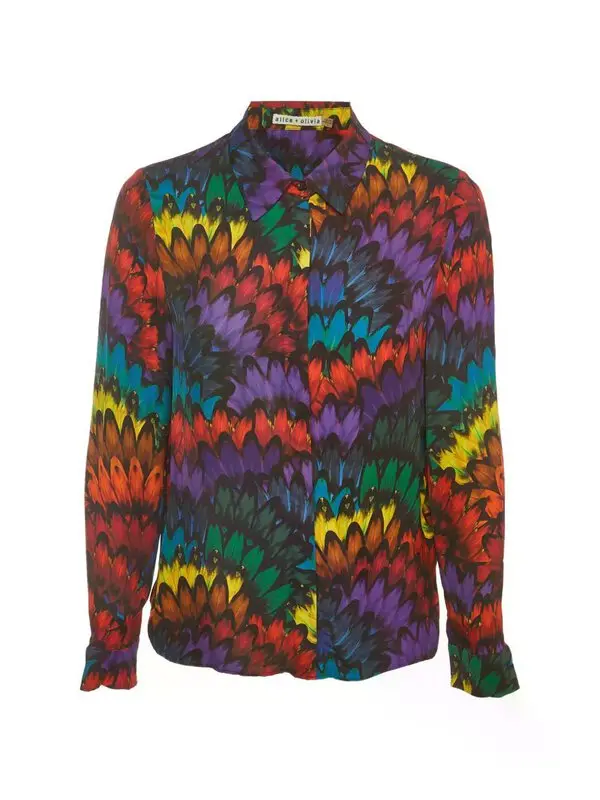 Alice + Olivia Printed Crepe Shirt