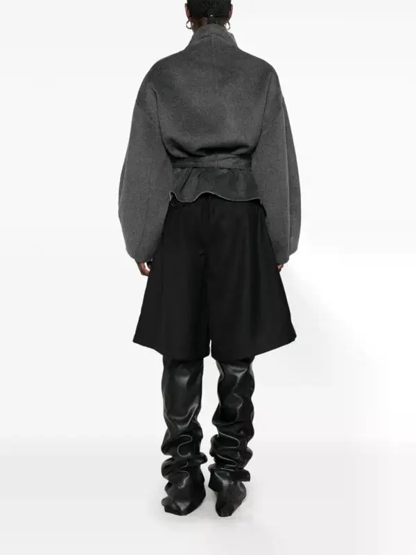 THE FRANKIE SHOP Belted Shawl-collar Coat - Grey