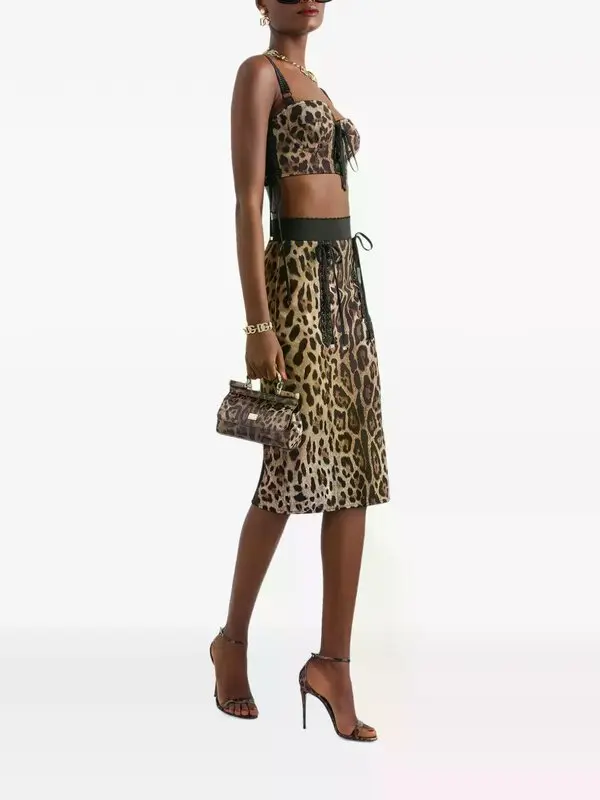Dolce & Gabbana Leo-print Stretch Fabric Top