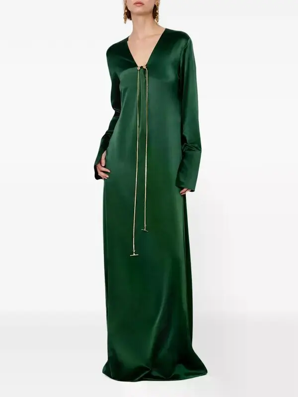 DANAME Chain-detail Long-sleeve Maxi Dress