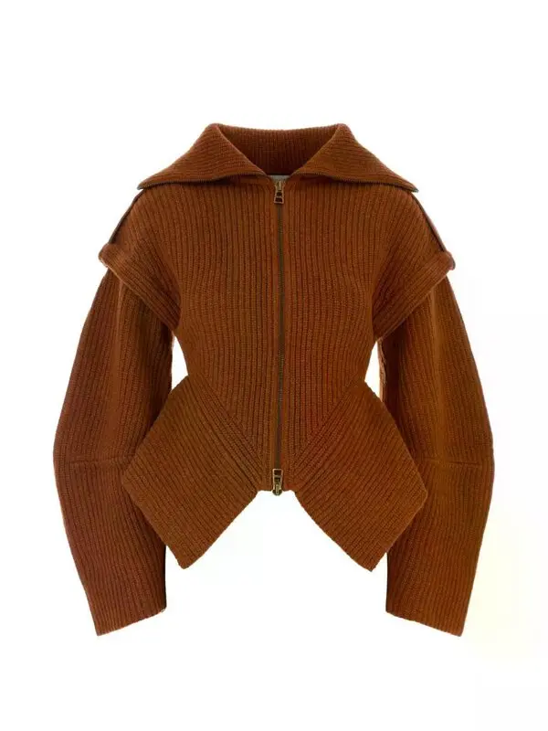 Zimmermann Ribbed-knit Panelled Cardigan - Red